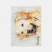 Beautiful Abstract Yellow Labrador Fleece Blanket | Zazzle
