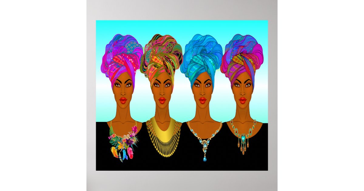 Beautiful African American / Black Women Poster | Zazzle