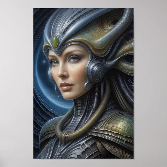 Beautiful Alien Woman - 006 - Fantasy Art Poster | Zazzle