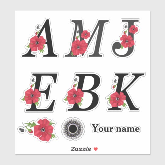 Beautiful alphabet letters for monograms sticker | Zazzle.com