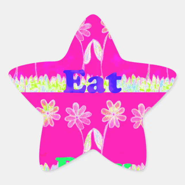 Beautiful amazing colorful Flora text quote design Star Sticker | Zazzle