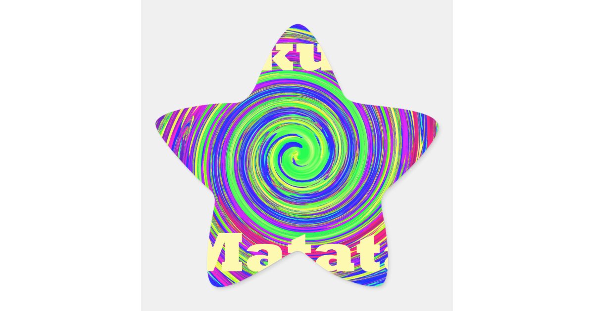 Beautiful Amazing Colorful Whirl Vector Geometric Star Sticker | Zazzle