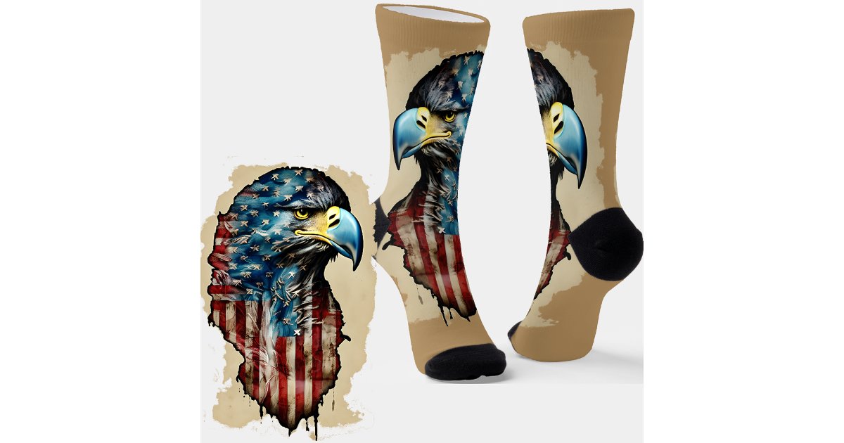 Beautiful American Eagle USA Flag Socks | Zazzle