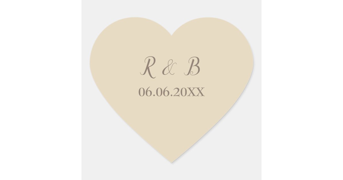 Beautiful and Classy Wedding Heart Sticker | Zazzle