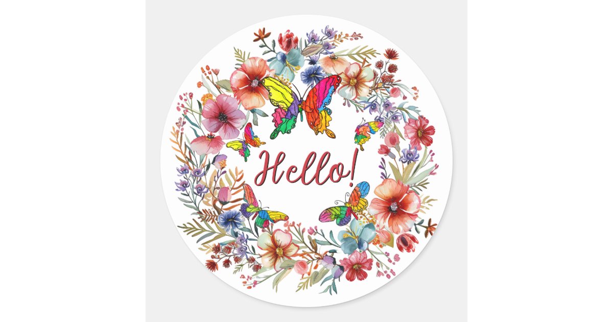 Beautiful and Colorful Butterfly Classic Round Sticker | Zazzle