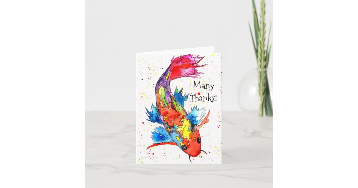 Beautiful and Colorful Koi Fish Greeting Card | Zazzle