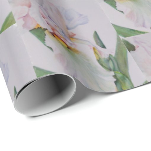Beautiful and Delicate White Iris Flower Wrapping Paper | Zazzle