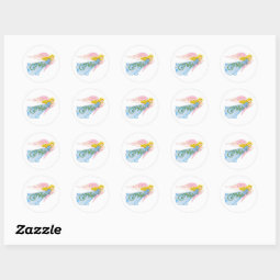 BEAUTIFUL ANGEL CLASSIC ROUND STICKER | Zazzle
