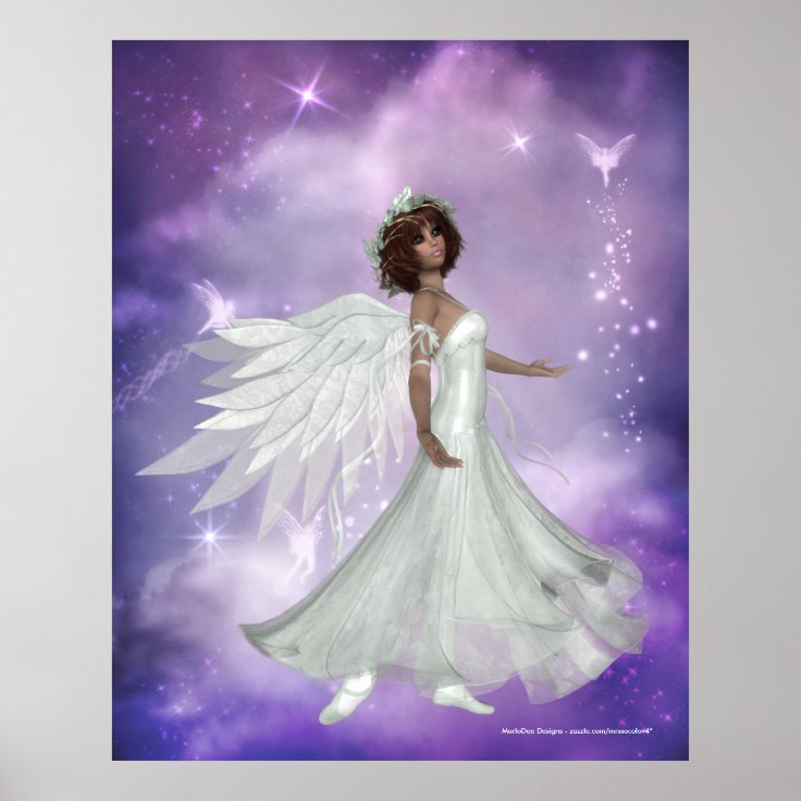 Beautiful Angel Design 3 - Print | Zazzle