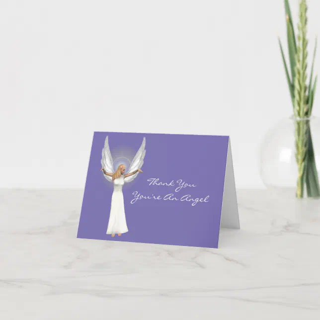 Beautiful Angel Thank You Note Card | Zazzle