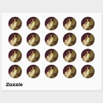 Beautiful Angel Vintage Classic Round Sticker | Zazzle