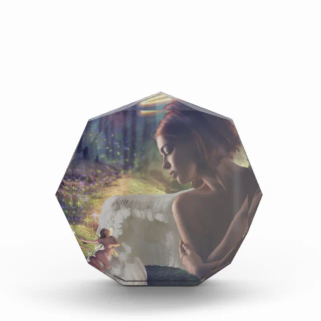Beautiful Angel with Fairy Fantasy Art Photo Block | Zazzle