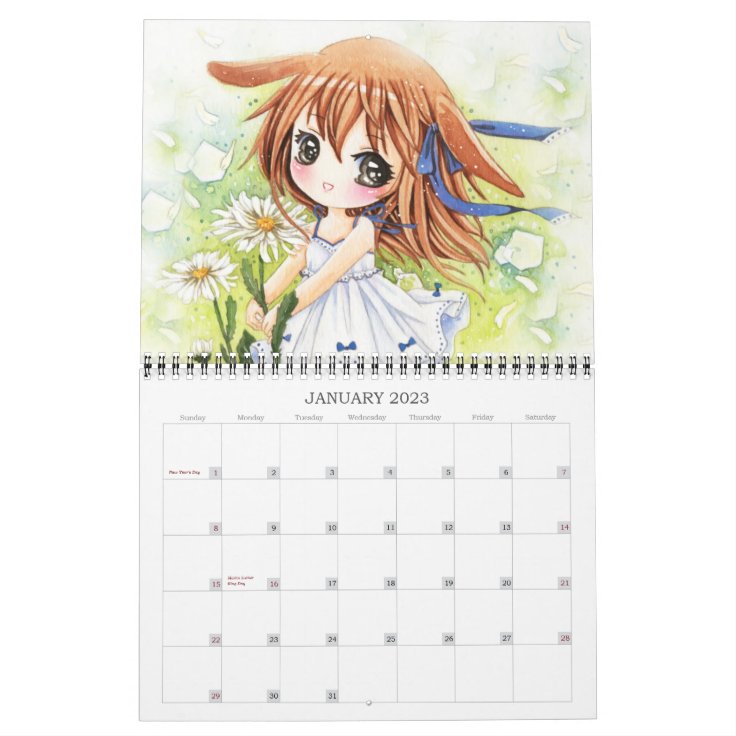 Beautiful anime girls Calendar 2013 | Zazzle