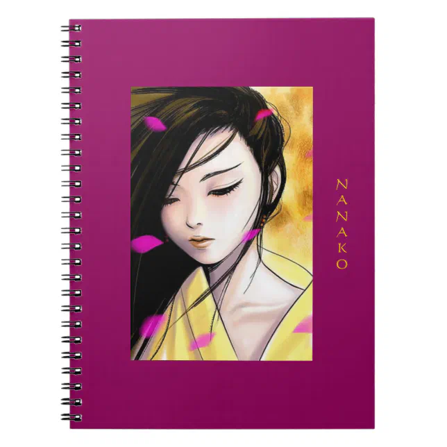 Beautiful Anime Woman Artwork Personalized Notebook | Zazzle