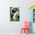 Beautiful Art Deco 1920s Flapper Girl in green Poster | Zazzle