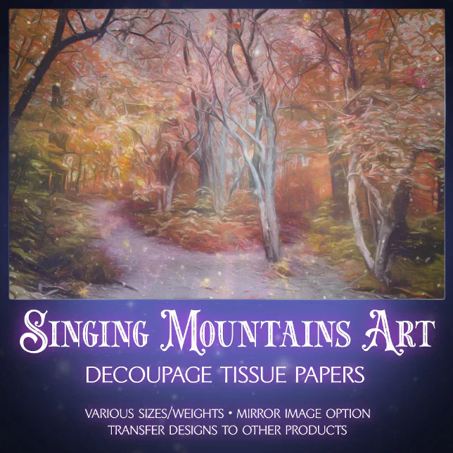 Beautiful Autumn Fantasy Forest Decoupage Tissue Paper | Zazzle