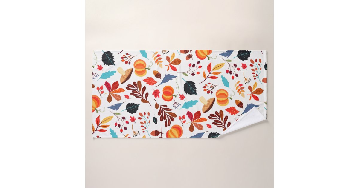 Beautiful Autumn Pattern Bath Towel | Zazzle