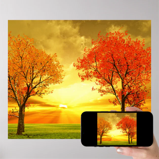 Beautiful autumn scenery poster | Zazzle