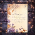 Beautiful Autumn Vintage Floral Fall Wedding Photo Thank You Card | Zazzle