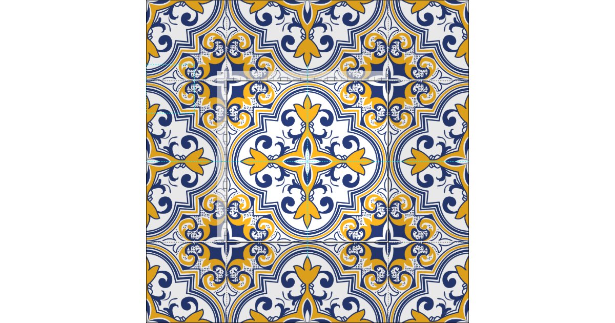 Beautiful Azulejos Fabric | Zazzle