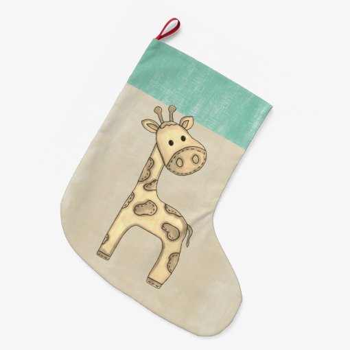Beautiful Baby Giraffe Christmas Large Christmas Stocking | Zazzle