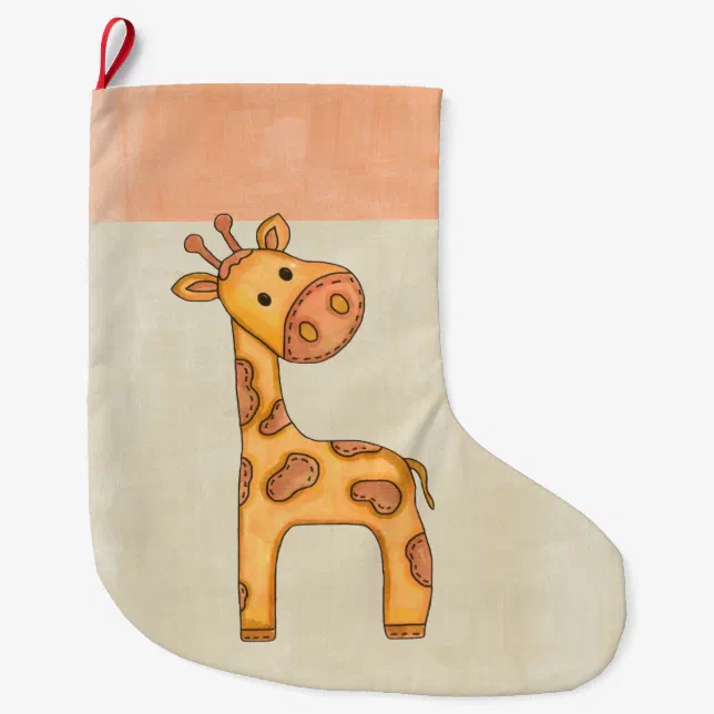 Beautiful Baby Giraffe Large Christmas Stocking | Zazzle