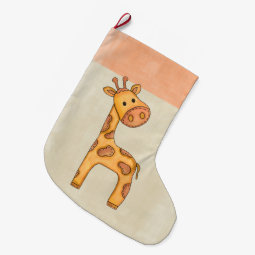 Beautiful Baby Giraffe Large Christmas Stocking | Zazzle