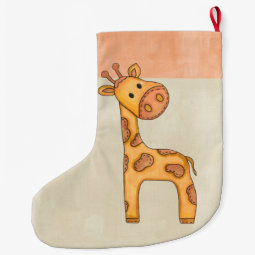 Beautiful Baby Giraffe Large Christmas Stocking | Zazzle