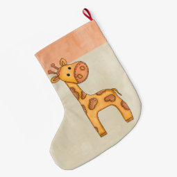Beautiful Baby Giraffe Large Christmas Stocking | Zazzle