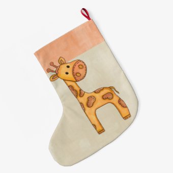 Beautiful Baby Giraffe Large Christmas Stocking | Zazzle