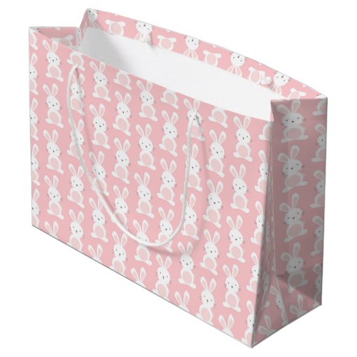 Beautiful Baby Girl Pink Rabbit This is a beautifu Large Gift Bag | Zazzle
