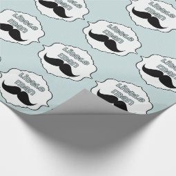 Beautiful Baby Shower Little Man Mustache Wrapping Paper | Zazzle