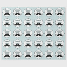 Beautiful Baby Shower Little Man Mustache Wrapping Paper | Zazzle