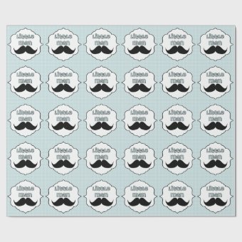 Beautiful Baby Shower Little Man Mustache Wrapping Paper | Zazzle