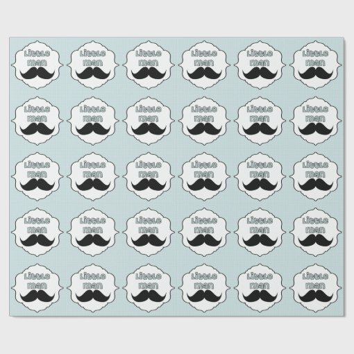 Beautiful Baby Shower Little Man Mustache Wrapping Paper | Zazzle