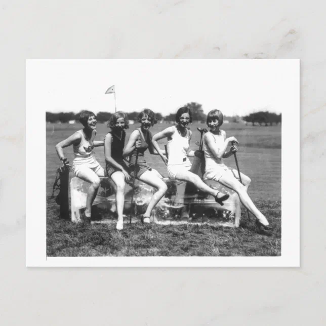 Beautiful Bathing Beauties On Ice Postcard | Zazzle