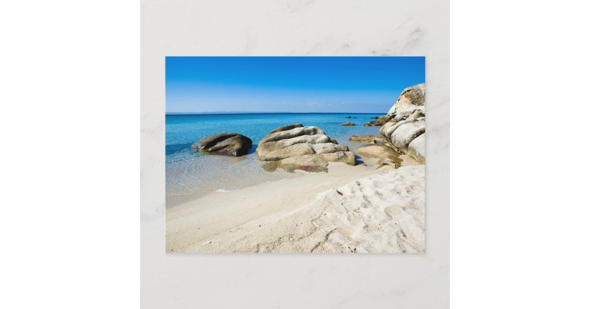 Beautiful beach at the Mediterranean Sea Postcard | Zazzle