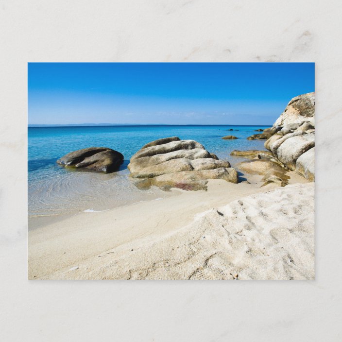 Beautiful beach at the Mediterranean Sea Postcard | Zazzle.com