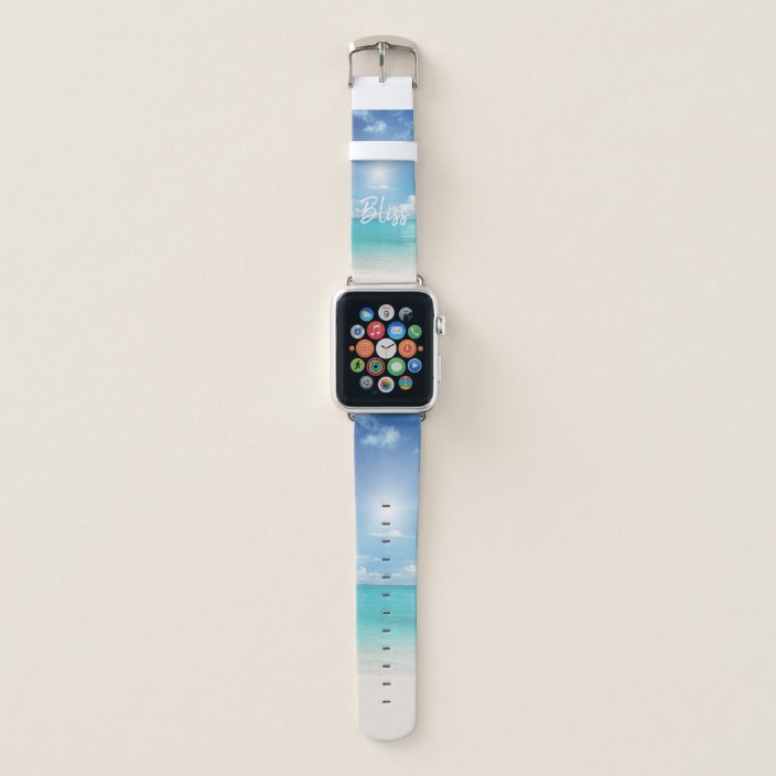 Beautiful beach Bliss turquoise ocean, sand & sky Apple Watch Band ...