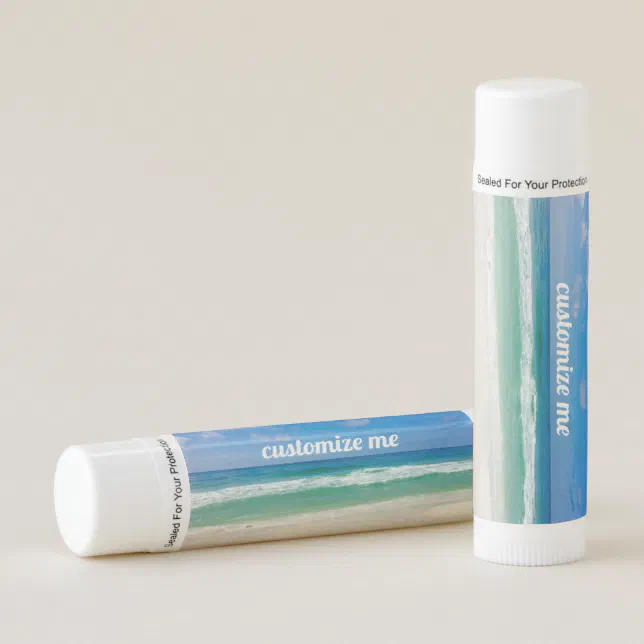 Beautiful Beach Custom Ocean Vacation Business Lip Balm | Zazzle