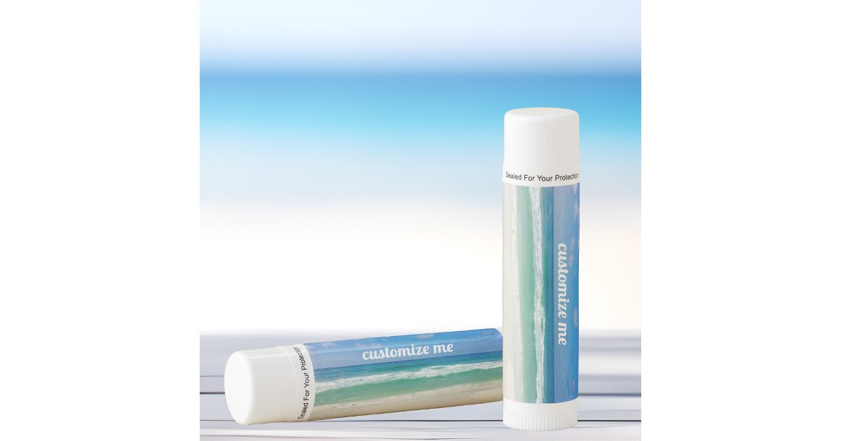 Beautiful Beach Custom Ocean Vacation Business Lip Balm | Zazzle