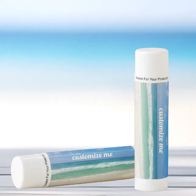 Beautiful Beach Custom Ocean Vacation Business Lip Balm | Zazzle