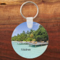 Beautiful beach in maldives keychain | Zazzle