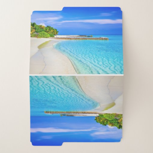 Beautiful Beach Landscape Tropical Islands File Folder | Zazzle