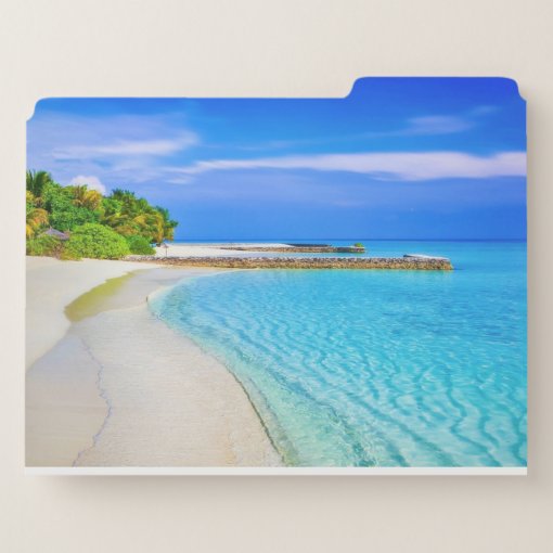 Beautiful Beach Landscape Tropical Islands File Folder | Zazzle