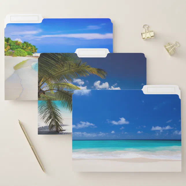 Beautiful Beach Landscape Tropical Islands File Folder | Zazzle