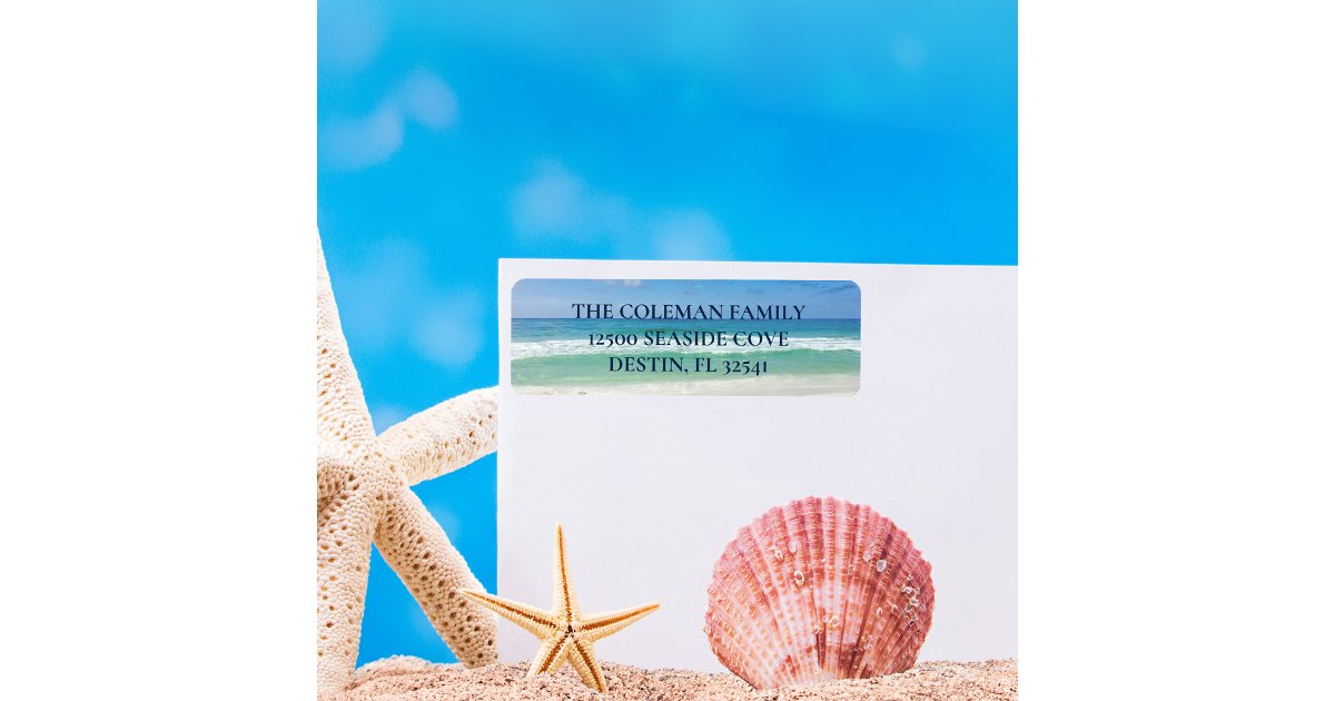 Beautiful Beach Photo Florida Ocean Return Address Label | Zazzle