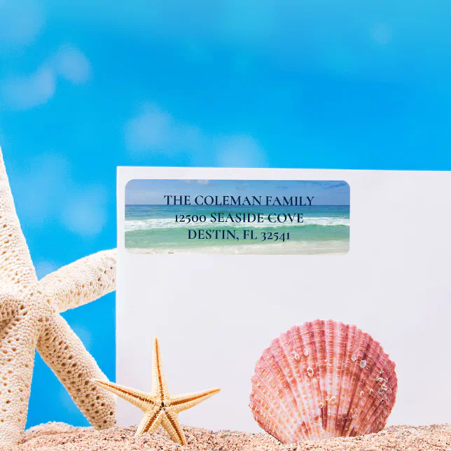 Beautiful Beach Photo Florida Ocean Return Address Label | Zazzle
