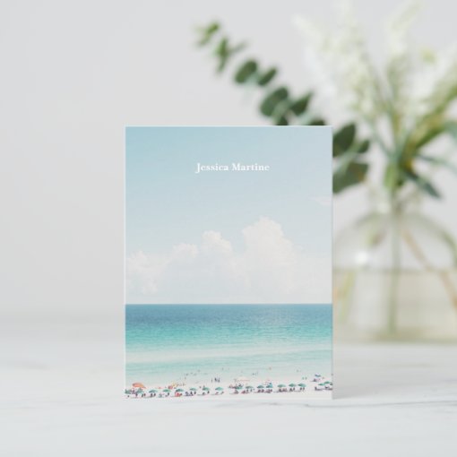 Beautiful Beach Photography Cool Blue Ocean Skies Postcard | Zazzle