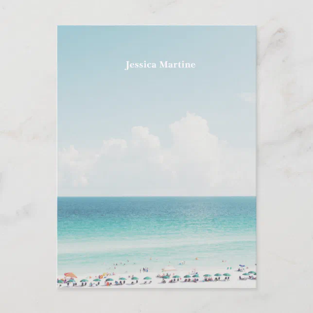 Beautiful Beach Photography Cool Blue Ocean Skies Postcard | Zazzle